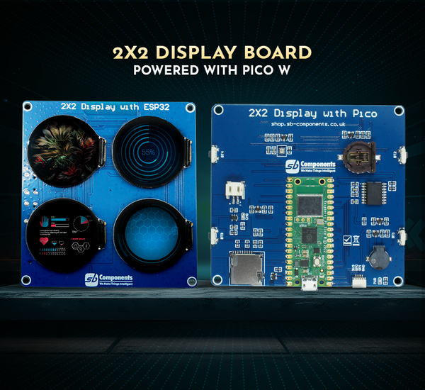 2x2 Display Board Powered With Esp32 S3 Wroom 1 Raspberry Pi Pico