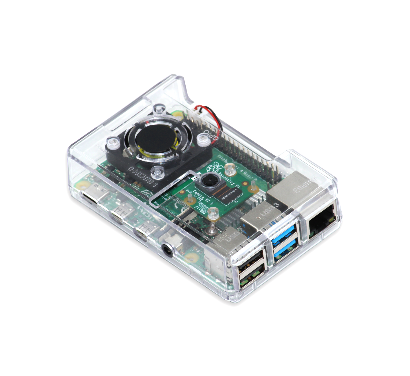 Clear Case for Raspberry Pi 4 with Fan | Buy Pi 4 Clear case with Fan ...